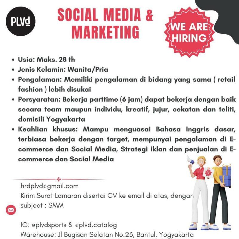 Lowongan Kerja Social Media Marketing di PLVD - LokerJogja.ID