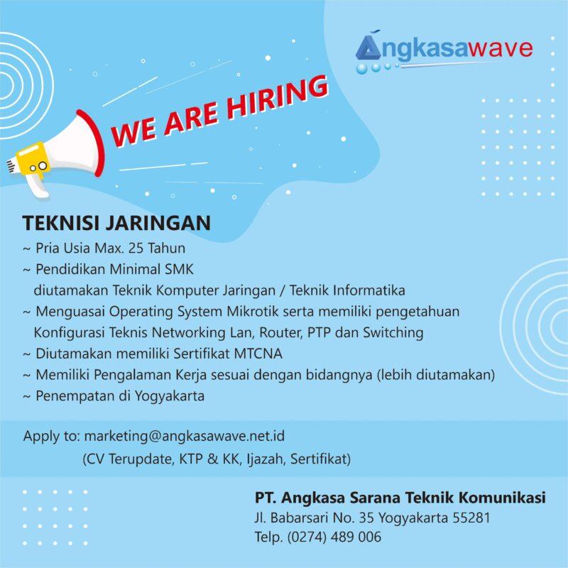 Lowongan Kerja Teknisi Jaringan di PT. Angkasa Sarana Teknik Komunikasi - LokerJogja.ID
