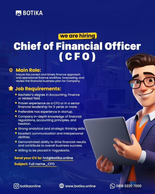 Lowongan Kerja Chief of Financial Officer (CFO) di PT. Botika Teknologi Indonesia - LokerJogja.ID