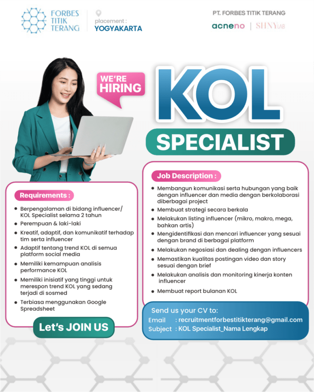 Lowongan Kerja Kol Specialist - Accountant di PT. Forbes Titik Terang ...