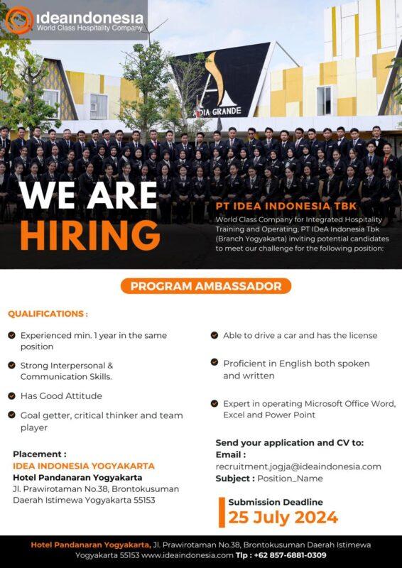 Lowongan Kerja Program Ambassador di Idea Indonesia Yogyakarta - LokerJogja.ID