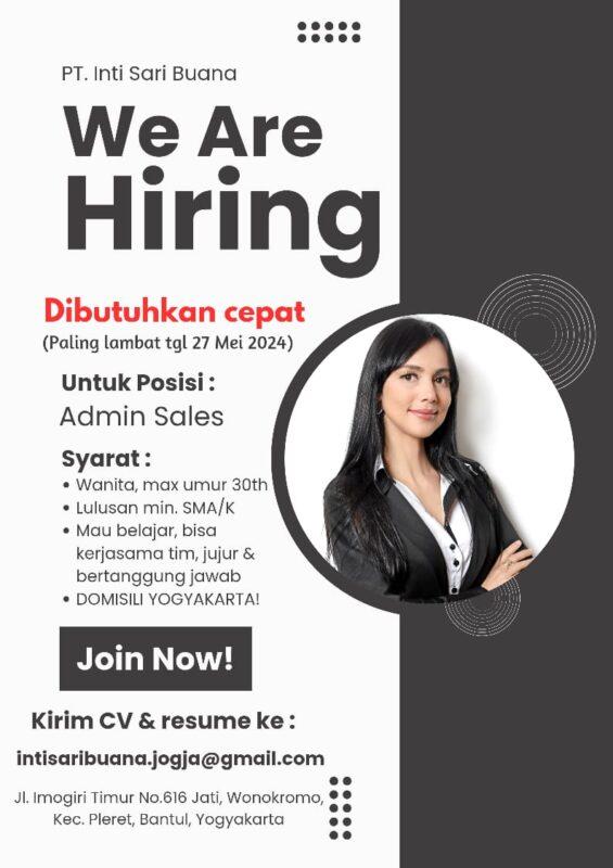 Lowongan Kerja Admin Penjualan di PT. Intisari Buana - LokerJogja.ID