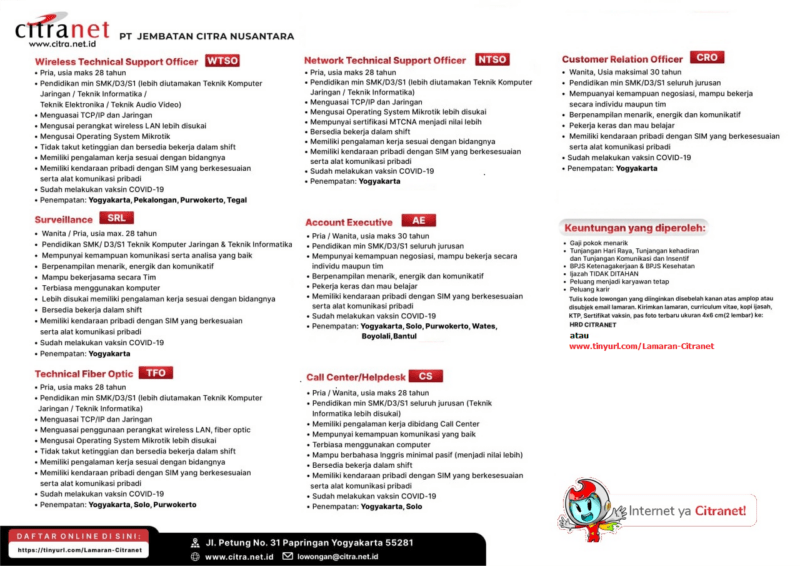 Lowongan Kerja WTSO - SRL - TFO - NTSO - Account Executive - CS - CRO ...