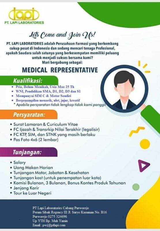 Lowongan Kerja Medical Representative di PT. Lapi Laboratories ...