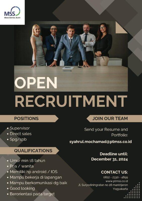 Lowongan Kerja Supervisor - Direct Sales - SPG/SPB PT. Maha Sentral Sejati (MSS) - LokerJogja.ID