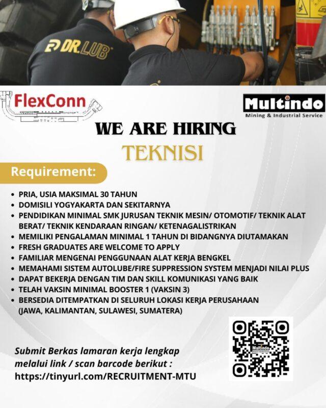 Lowongan Kerja Teknisi di PT. Multindo Technology Utama - LokerJogja.ID