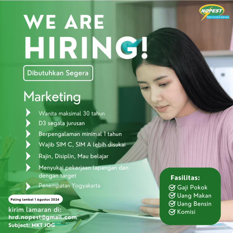 Lowongan Kerja Marketing di PT. Nopest Indonesia - LokerJogja.ID