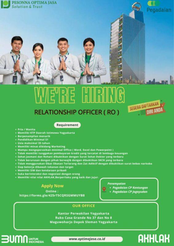 Lowongan Kerja Relationship Officer (RO) di PT. Pesonna Optima Jasa ...
