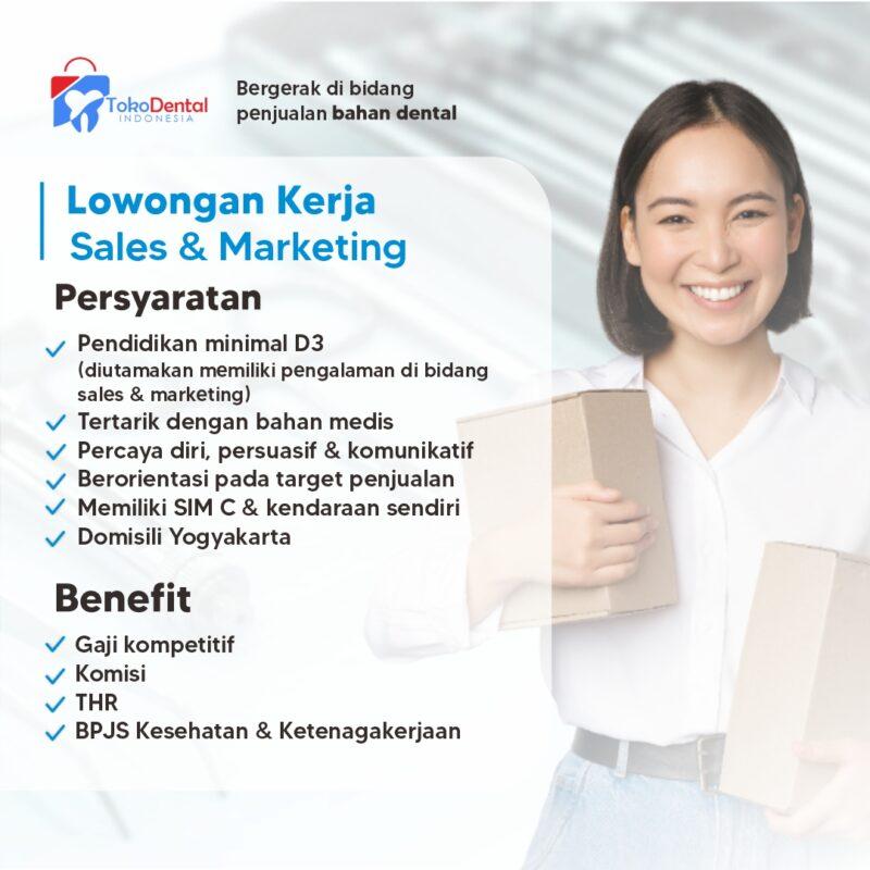 Lowongan Kerja Sales Marketing di PT. Toko Dental Indonesia - LokerJogja.ID