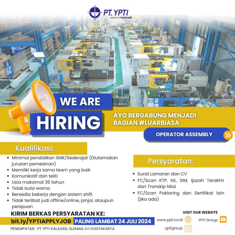 Lowongan Kerja Operator Assembly - Supervisor Procurement - Sales Engineer Unicam di PT. Yogya ...