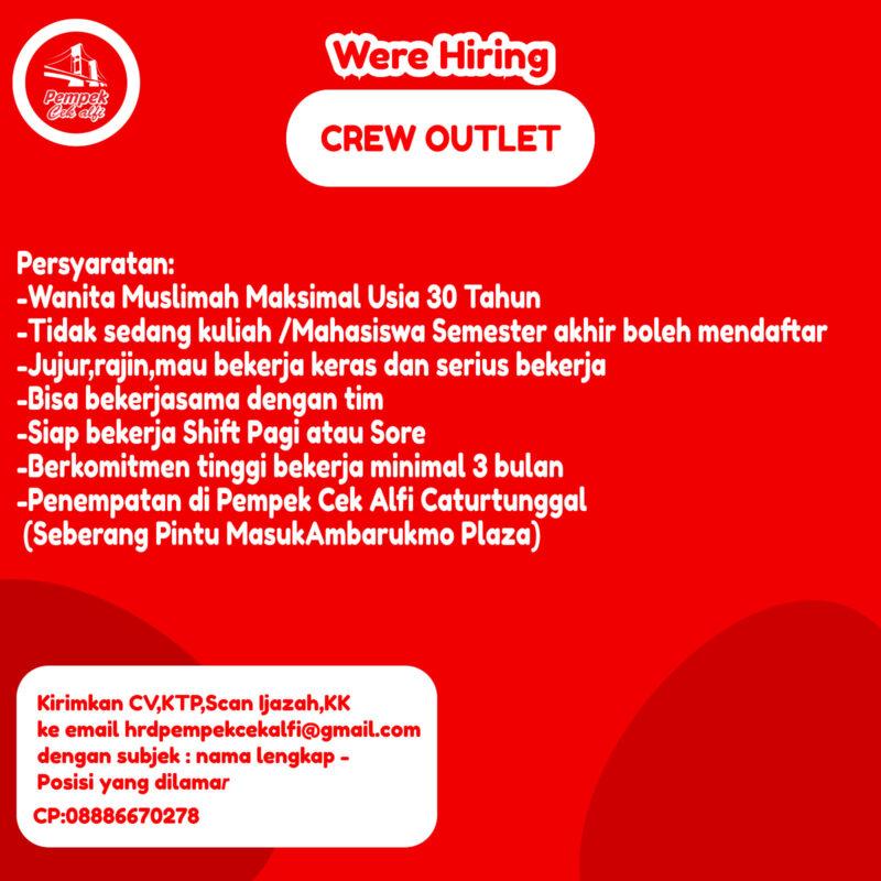 Lowongan Kerja Crew Outlet di Pempek Cek Alfi - LokerJogja.ID