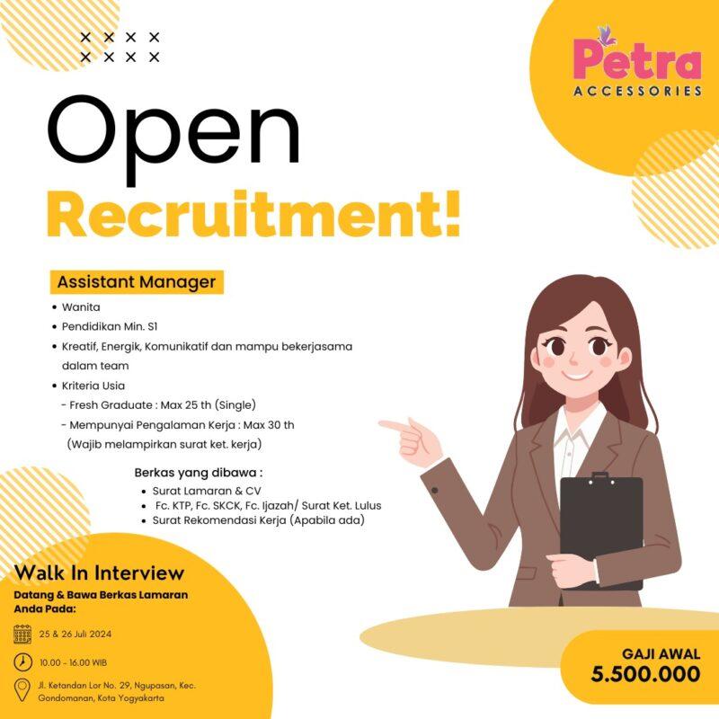 Lowongan Kerja Assistant Manager di Petra Accessories Yogyakarta ...