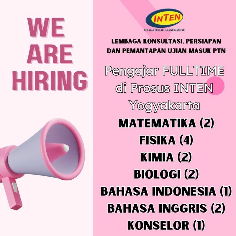 Lowongan Kerja Guru / Tentor di Prosus Inten - LokerJogja.ID