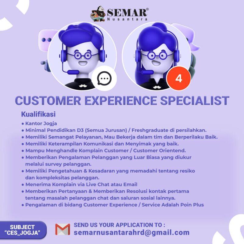 Lowongan Kerja Customer Experience Specialist di Semar Nusantara ...
