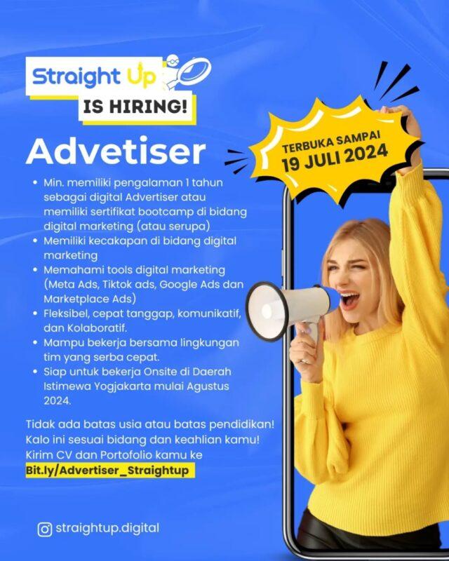 Lowongan Kerja Advertiser - Video Editor/Content Creator - Social Media Specialist di Straight ...