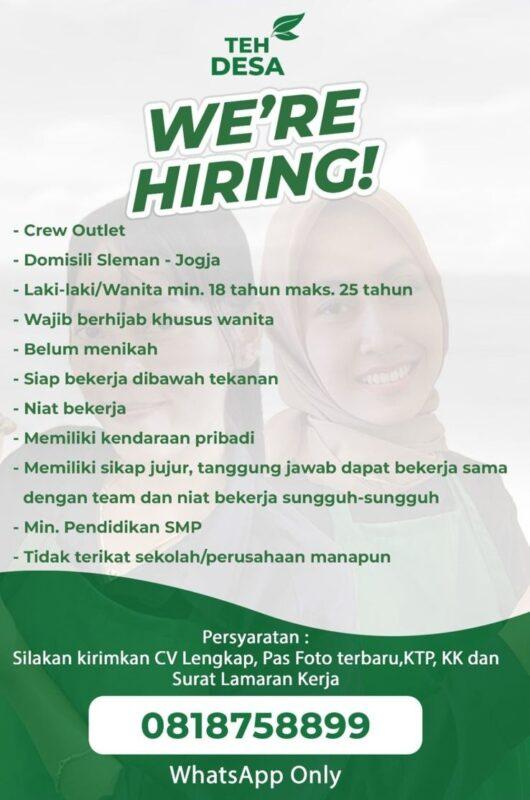 Lowongan Kerja Crew Outlet di Teh Desa - LokerJogja.ID