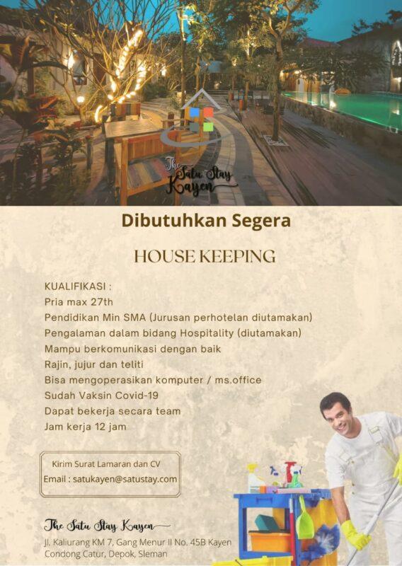 Lowongan Kerja Housekeeping di The Satu Stay Kayen - LokerJogja.ID