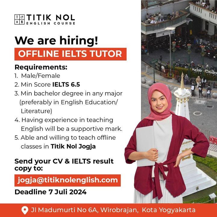 Lowongan Kerja Offline IELTS Tutor di Titik Nol English Yogyakarta - LokerJogja.ID