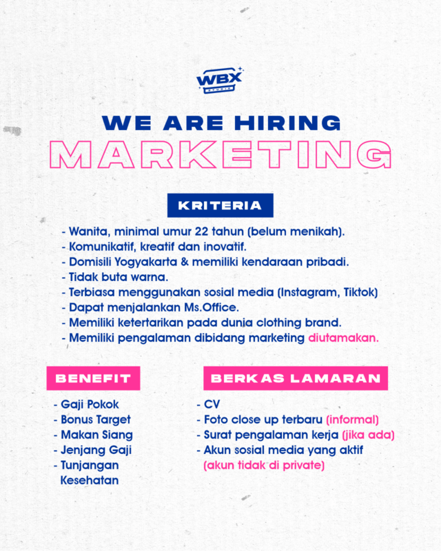Lowongan Kerja Marketing di WBX Studio - LokerJogja.ID