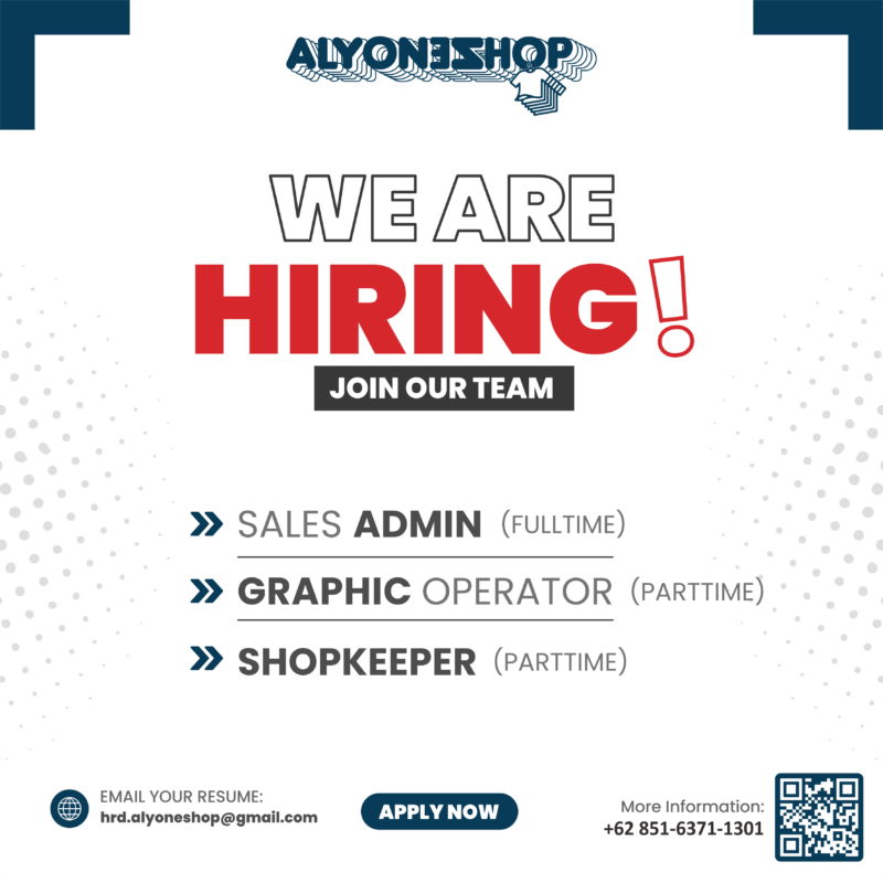 Lowongan Kerja Sales Admin (Full Time) - Graphic Operator (Part Time ...