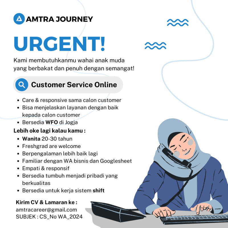 Lowongan Kerja Customer Service Online di Amtra Journey - LokerJogja.ID