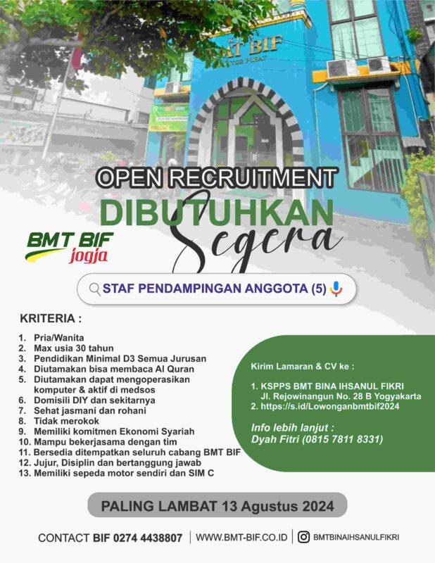 Lowongan Kerja Staf Pendampingan Marketing di BMT Bina Ihsanul Fikri ...