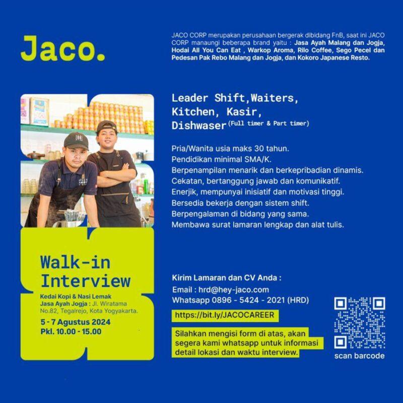 Lowongan Kerja Leader Shift - Waiters - Kitchen - Kasir - Dishwaser ...
