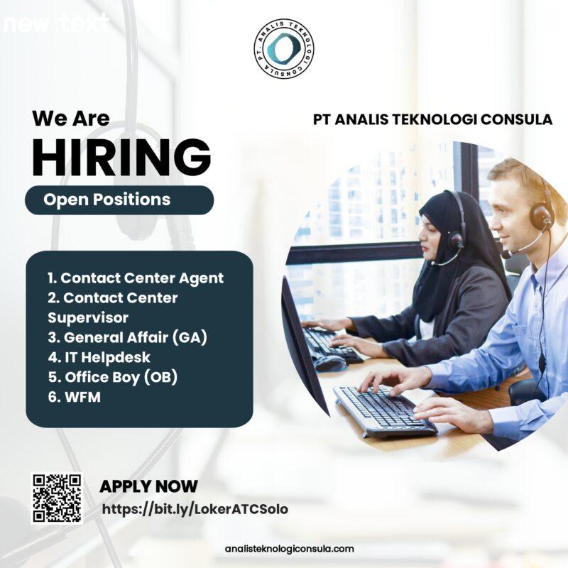 Lowongan Kerja Contact Center Agent - Contact Center Supervisor - Trainer - General Affair (GA ...