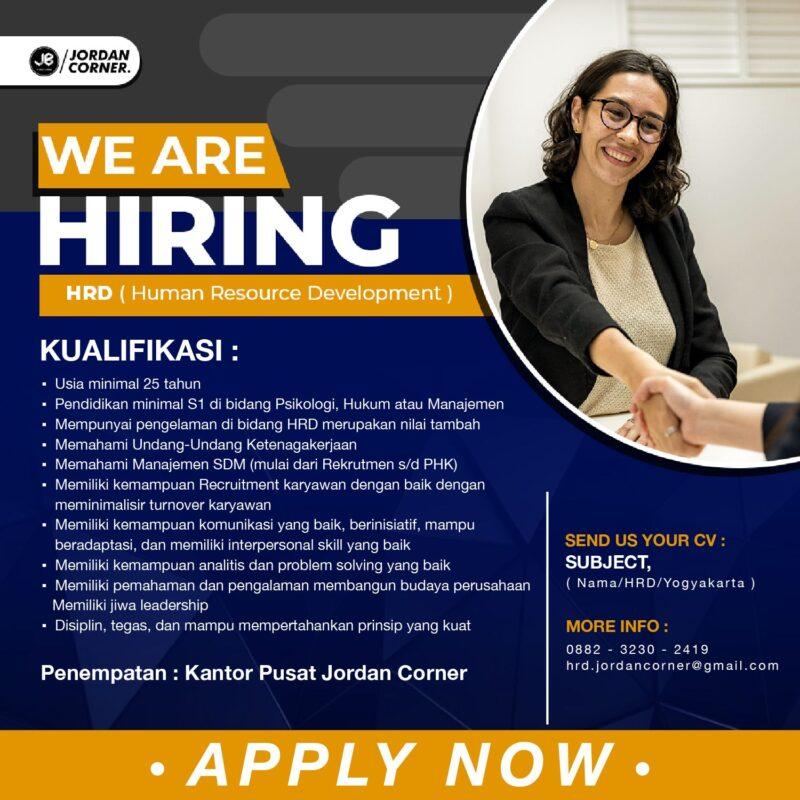 Lowongan Kerja HRD - Teknisi di Jordan Corner - LokerJogja.ID