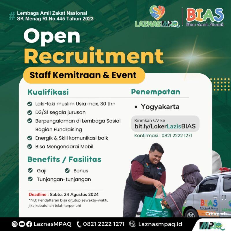 Lowongan Kerja Staff Kemitraan & Event - Kepala Cabang di Laznas MPAQ ...