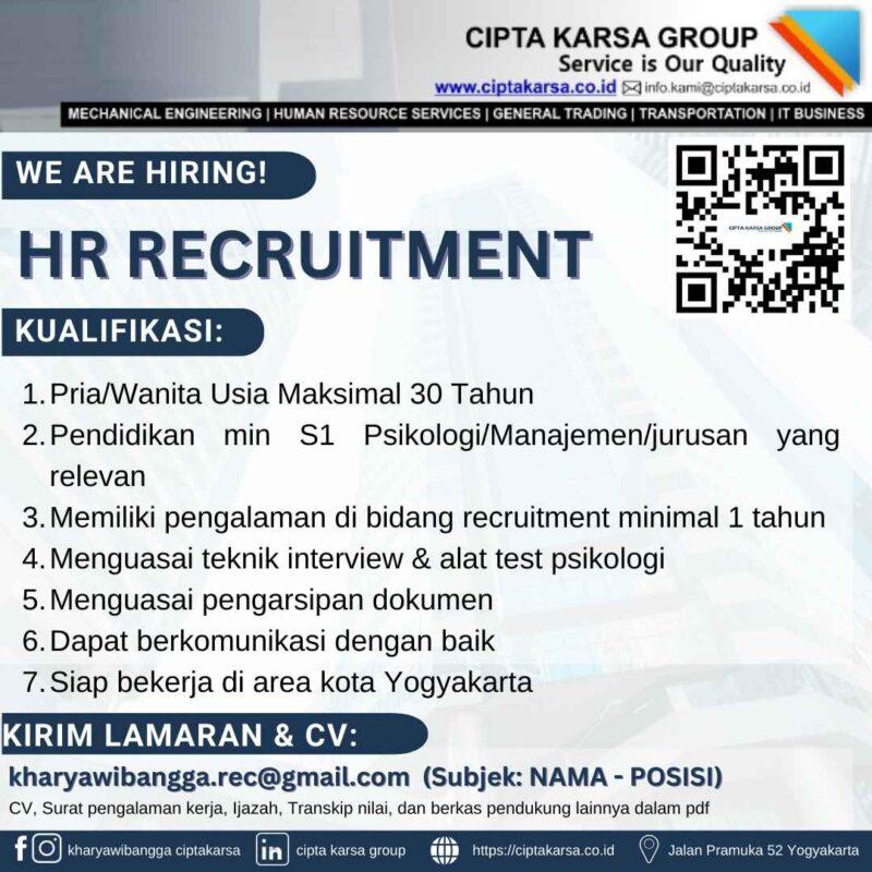 Lowongan Kerja HR Recruitment di PT. Kharyawibangga Cipta Karsa - LokerJogja.ID