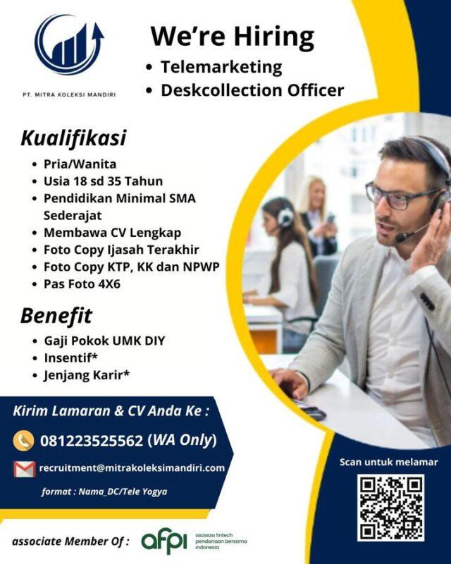 Lowongan Kerja Desk Collection Officer - Telemarketing di PT. Mitra ...