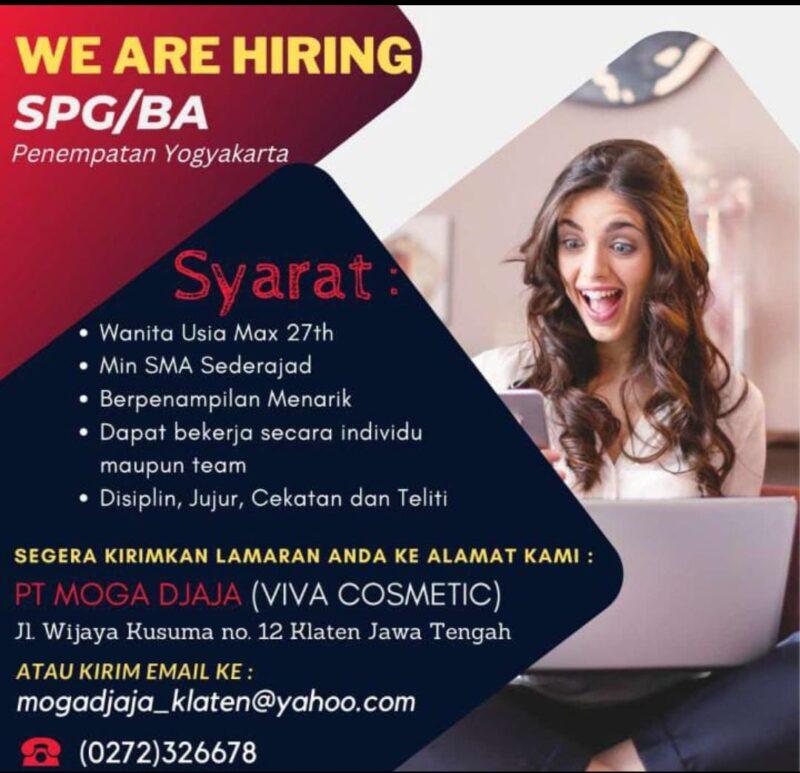 Lowongan Kerja SPG/BA - TL (Team Leader) di PT. Moga Djaja - LokerJogja.ID