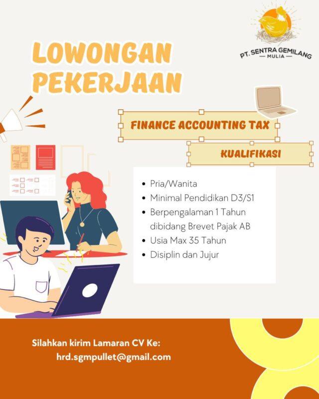 Lowongan Kerja Finance Accounting Tax - Koordinator Layer di PT. Sentra ...