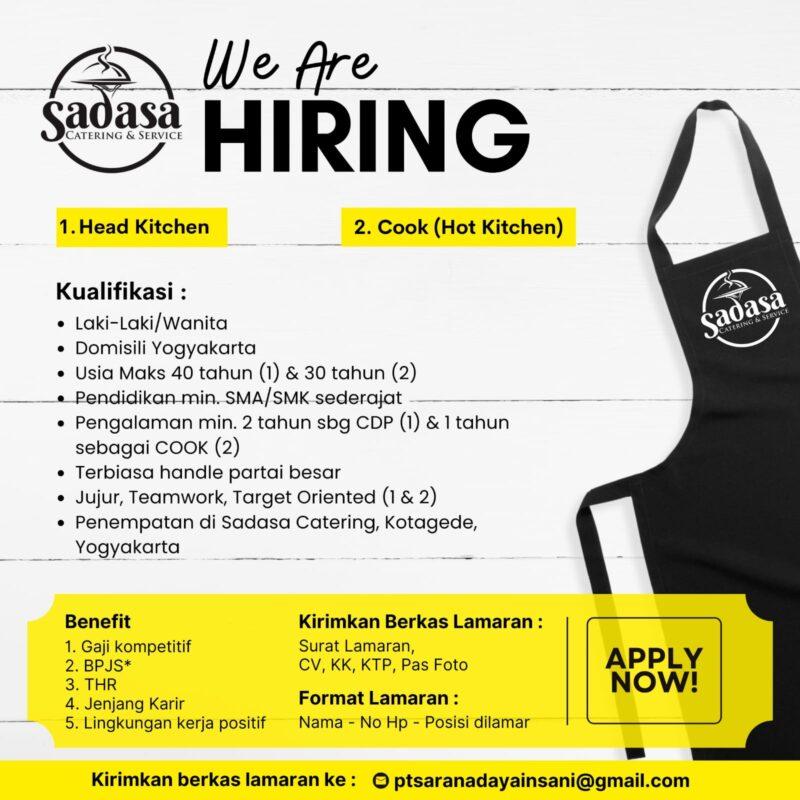 Lowongan Kerja Head Kitchen - Cook di Sadasa Catering & Service ...