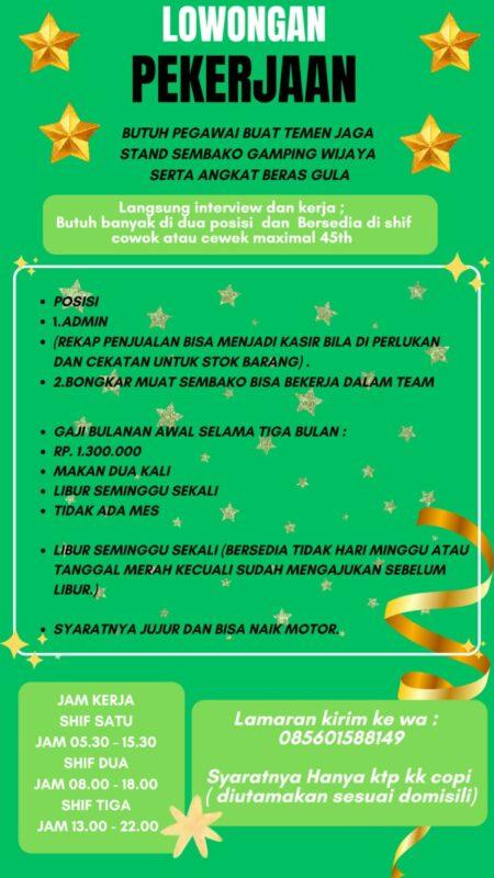 Lowongan Kerja Admin - Bongkar Muat Sembako di Toko Gamping Wijaya - LokerJogja.ID
