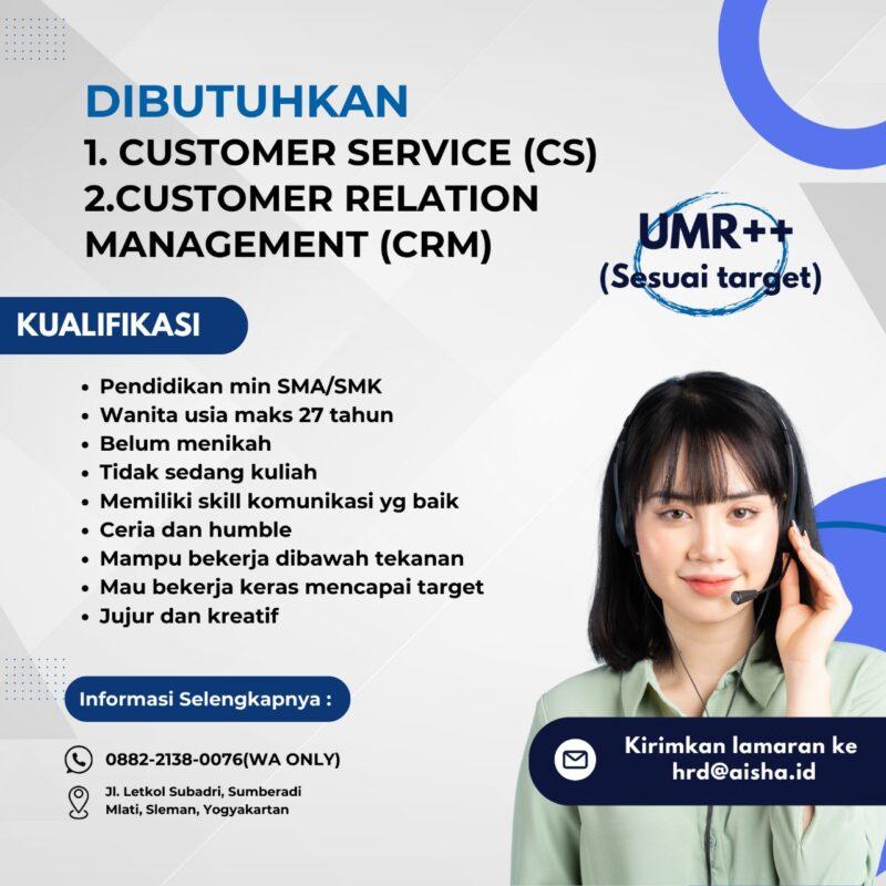 Lowongan Kerja Customer Service & Customer Relationship Management di Aisha.Id - LokerJogja.ID