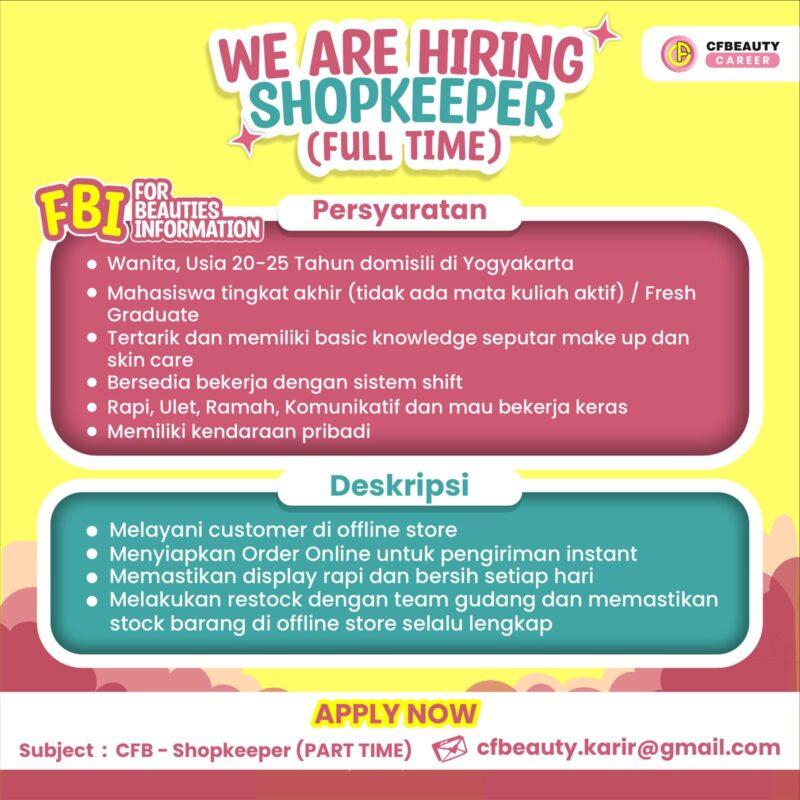 Lowongan Kerja Shopkeeper - Socmed Specialist - Beauty Talent - CS Admin Online di CFBEAUTY ...