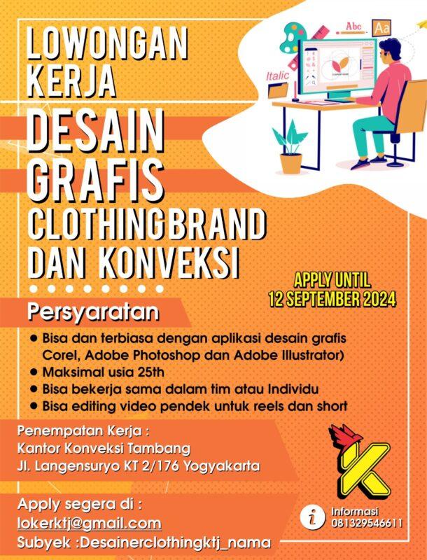Lowongan Kerja Desain Grafis Clothing Brand dan Konveksi di CV. Konveksi Tambang - LokerJogja.ID