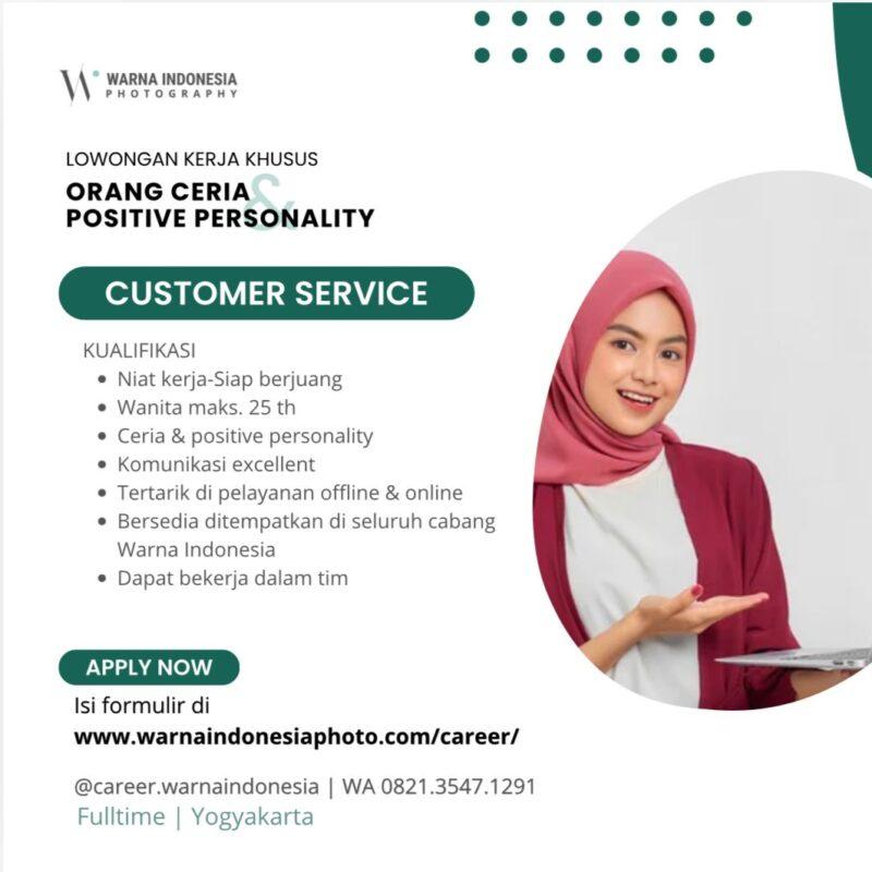 Lowongan Kerja Customer Service - Fotografer - Advertiser - Tim Kreatif di CV. Warna Indonesia ...