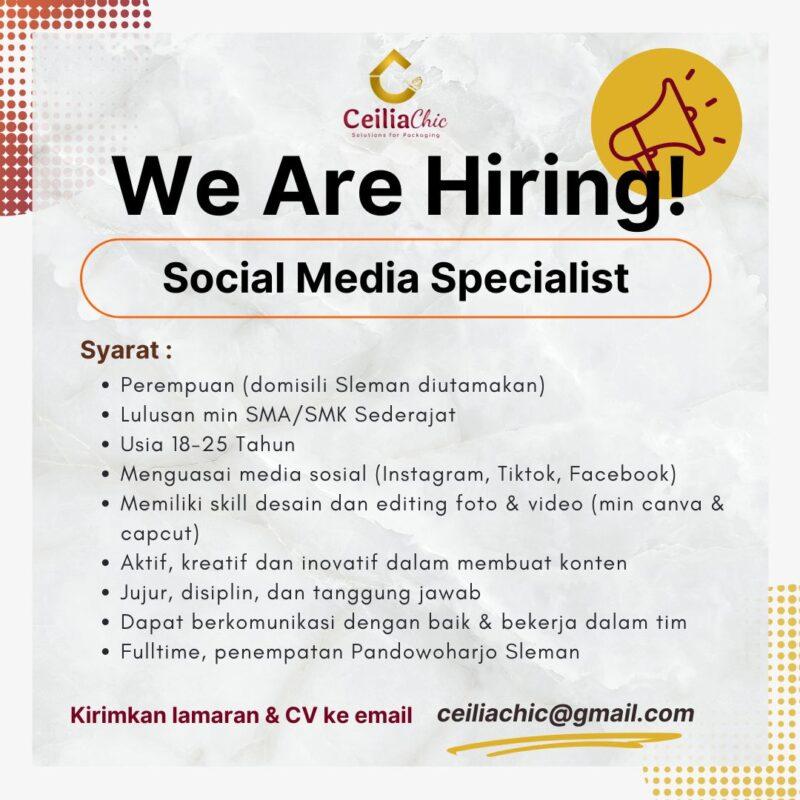 Lowongan Kerja Social Media Specialist di CeiliaChic - LokerJogja.ID