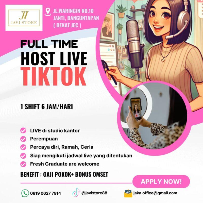 Lowongan Kerja Host Live Tiktok di Javi Store - LokerJogja.ID