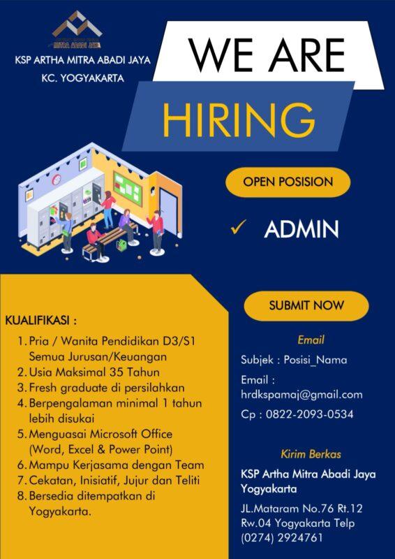 Lowongan Kerja Admin di KSP Artha Mitra Abadi Jaya Cabang Yogyakarta - LokerJogja.ID