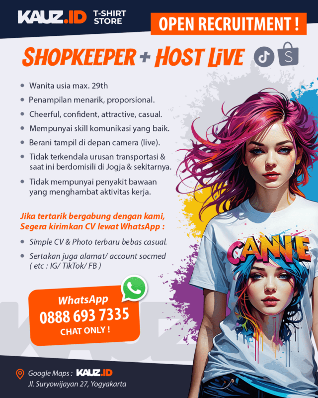 Lowongan Kerja Shopkeeper & Host Live di Kauz.id - LokerJogja.ID