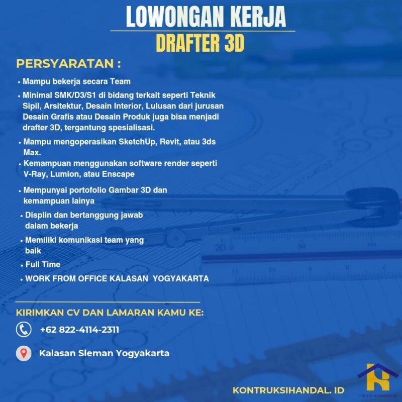 Lowongan Kerja Drafter 3D di Konstruksihandal.id - LokerJogja.ID