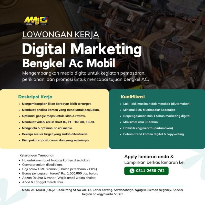 Lowongan Kerja Digital Marketing Bengkel AC Mobil di Bengkel Majo AC ...