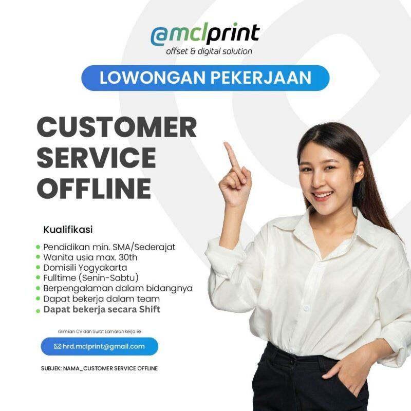 Lowongan Kerja Customer Service Offline di MCLPrint - LokerJogja.ID