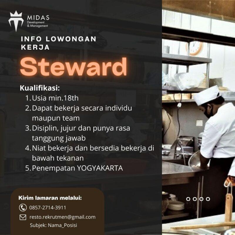 Lowongan Kerja Steward - Cook Helper - Server - Teknisi di Midas ...