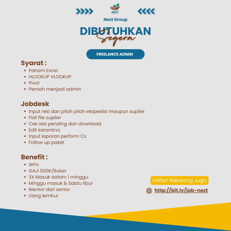 Lowongan Kerja Freelance Admin di Nezt Group - LokerJogja.ID
