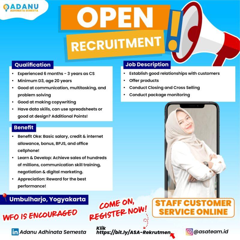 Lowongan Kerja Customer Service Online di PT. Adanu Adhinata Semesta (ASA) - LokerJogja.ID